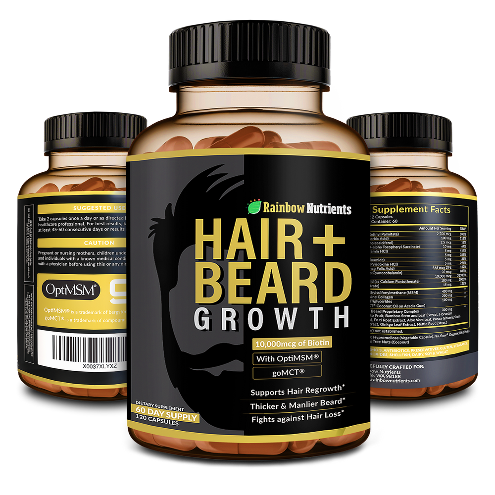 Hair + Beard Growth Supplement - Rainbow Nutrients