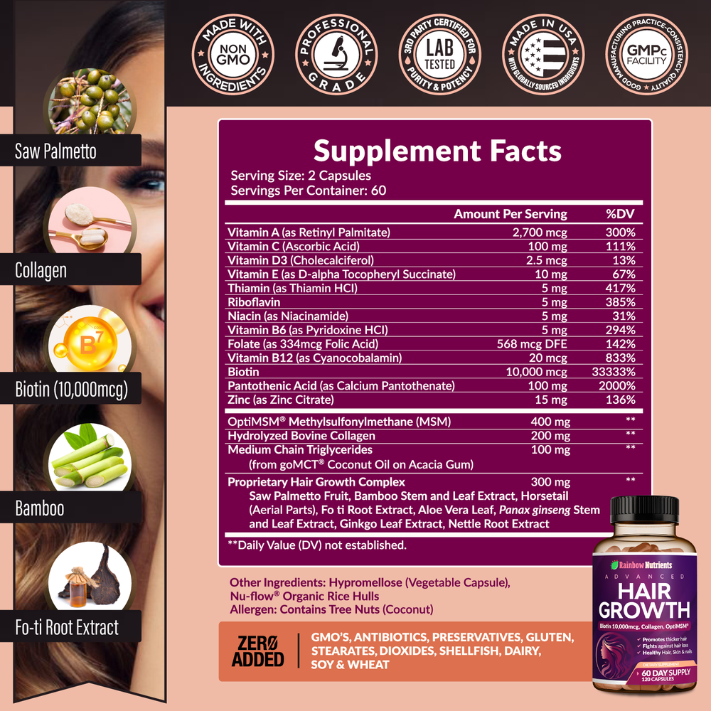 Advanced Hair Growth for Women - Rainbow Nutrients