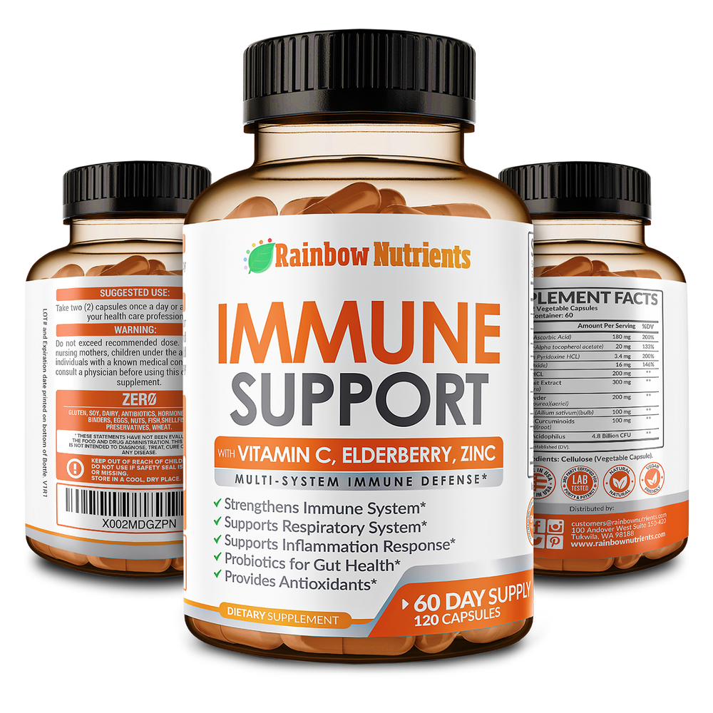10 in 1 Immune Support Supplement - Rainbow Nutrients
