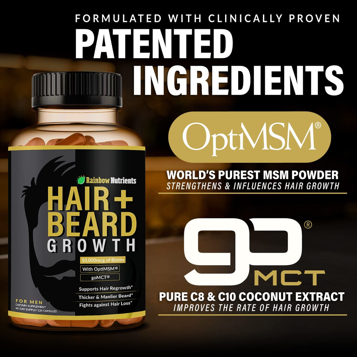 Hair + Beard Growth Supplement - Rainbow Nutrients